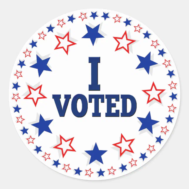 I Voted American Stars Red White Blue Election Classic Round Sticker ...