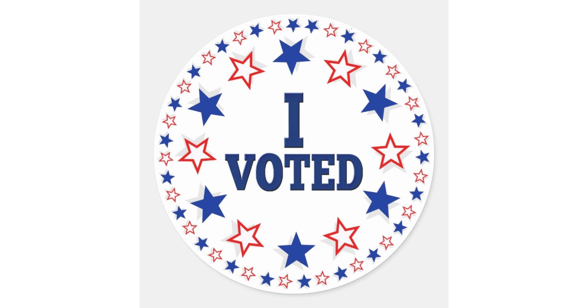 I Voted American Stars Red White Blue Election Classic Round Sticker ...