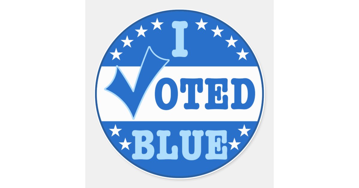 I Voted Blue Democratic Party Classic Round Sticker | Zazzle