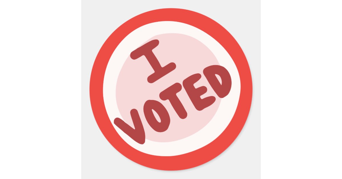 I Voted Classic Round Sticker | Zazzle