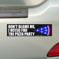 I Voted For The Pizza Party bumper sticker | Zazzle