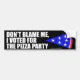 I Voted For The Pizza Party bumper sticker | Zazzle
