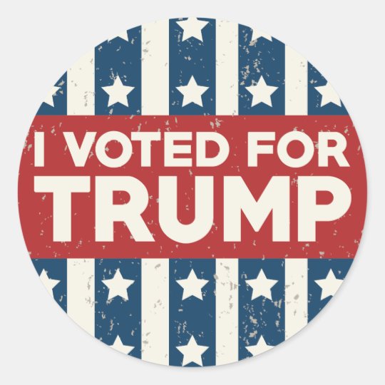 I Voted For Trump Classic Round Sticker | Zazzle.com
