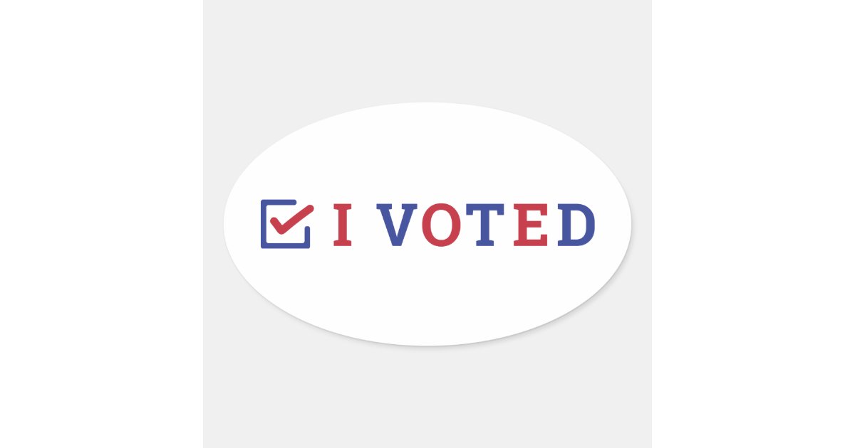 I VOTED OVAL STICKER | Zazzle