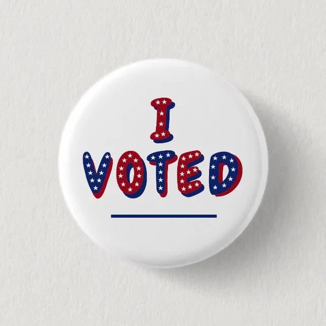I Voted Red White and Blue Button | Zazzle