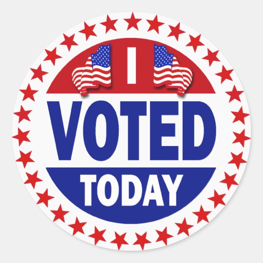 I Voted Today Classic Round Sticker | Zazzle.com