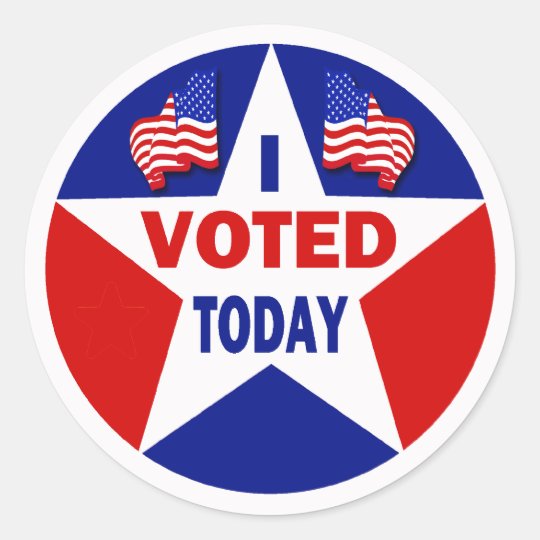 I Voted Today Classic Round Sticker | Zazzle.com