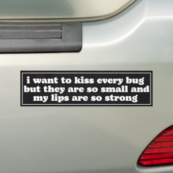 i want to kiss every bug bumper sticker | Zazzle