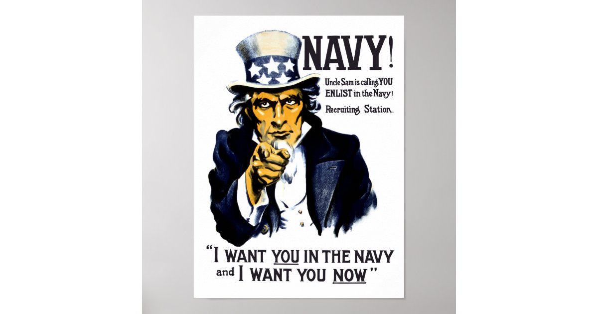 I Want You In The Navy! Poster | Zazzle