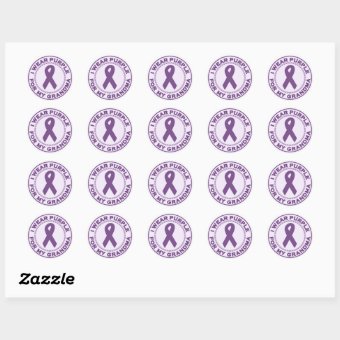 I Wear Purple For My Grandma Classic Round Sticker | Zazzle
