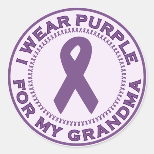 I Wear Purple For My Grandma Classic Round Sticker | Zazzle.com