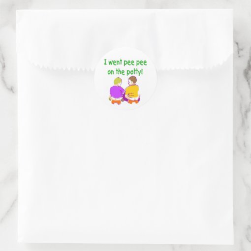 I went pee pee on the potty classic round sticker | Zazzle