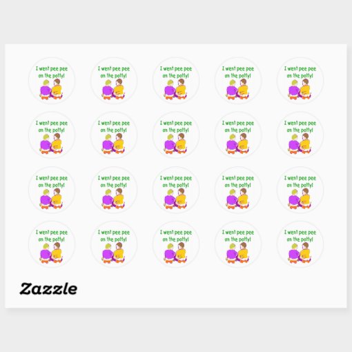 I went pee pee on the potty classic round sticker | Zazzle