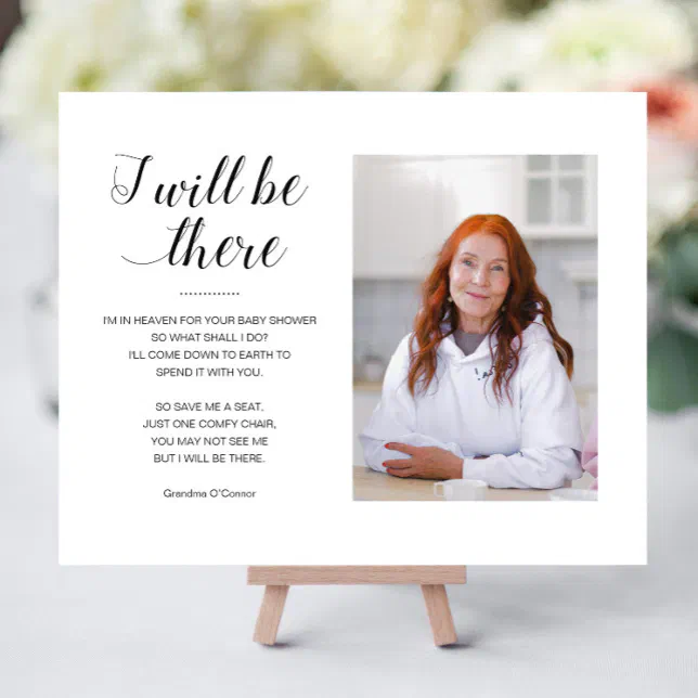 I Will Be There Memorial Seat Photo Baby Shower Foam Board | Zazzle