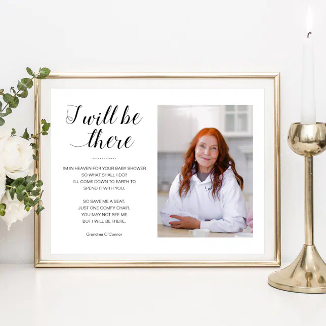 I Will Be There Photo Memorial Seat Baby Shower Poster | Zazzle