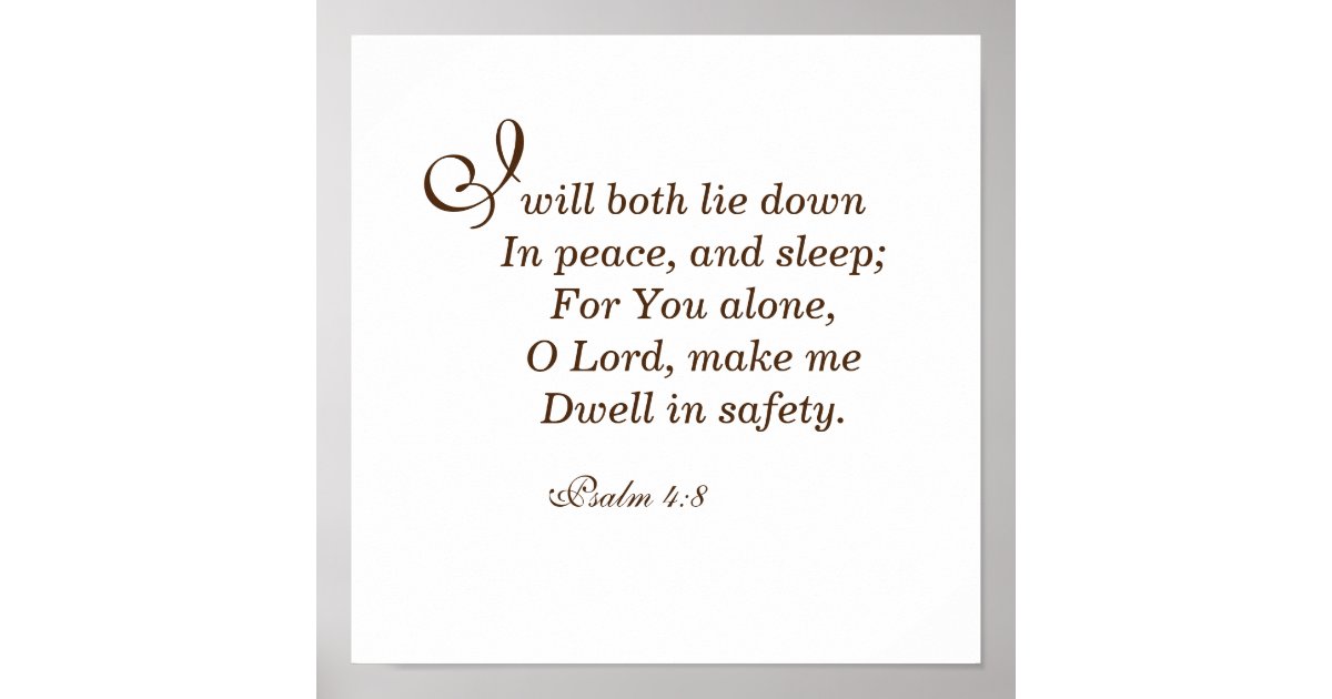 I will both lie down In peace, and sleep Poster | Zazzle