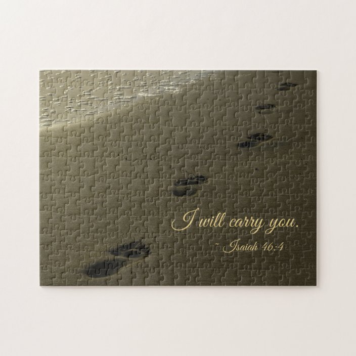 I Will Carry You Sand Footprints Jigsaw Puzzle | Zazzle.com