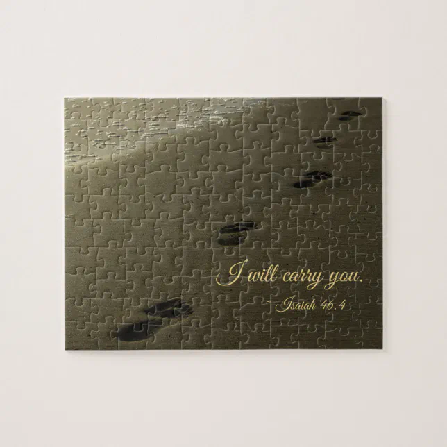 I Will Carry You Sand Footprints Jigsaw Puzzle | Zazzle