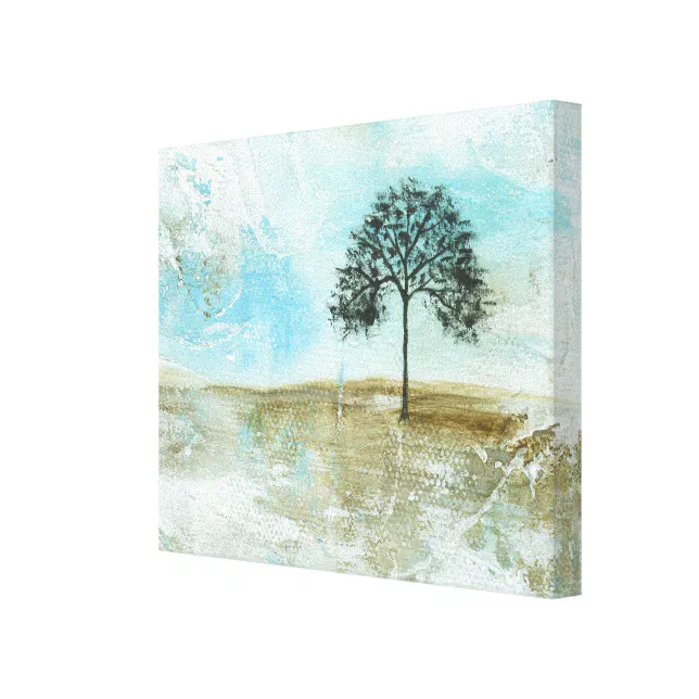 I Will Endure Abstract Landscape Lone Tree Art Canvas Print | Zazzle