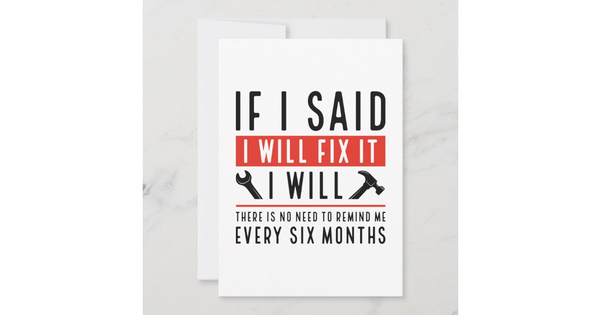 I Will Fix It Thank You Card | Zazzle