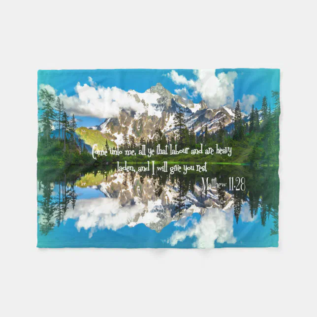 I will give you rest Bible Verse Fleece Blanket | Zazzle