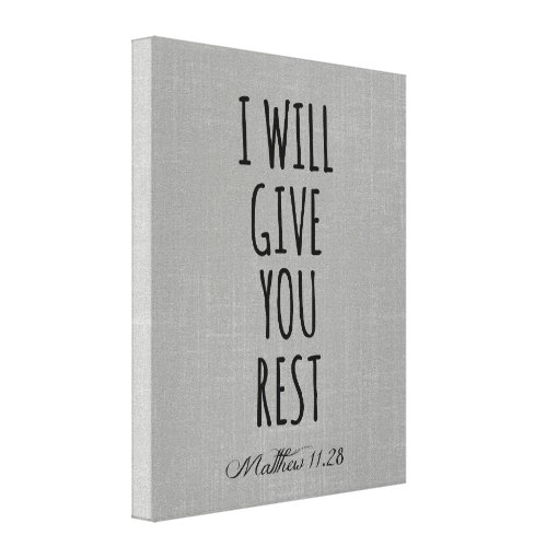 I will give you rest Bible Verse Scripture Canvas Print | Zazzle