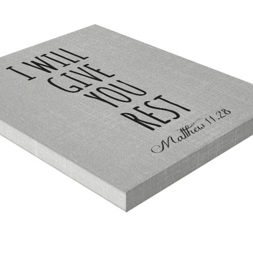 I will give you rest Bible Verse Scripture Canvas Print | Zazzle