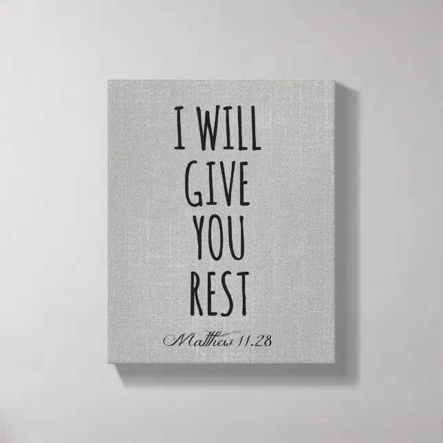 I will give you rest Bible Verse Scripture Canvas Print | Zazzle