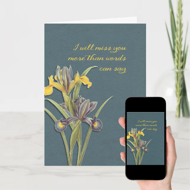 I will miss you, hospice, final goodbye card | Zazzle