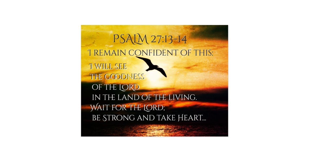I Will See The Goodness Of The Lord Psalm 27 13 14 Postcard Zazzle I Will See The Goodness Of The Lord Psalm 27 13 14 Postcard Zazzle
