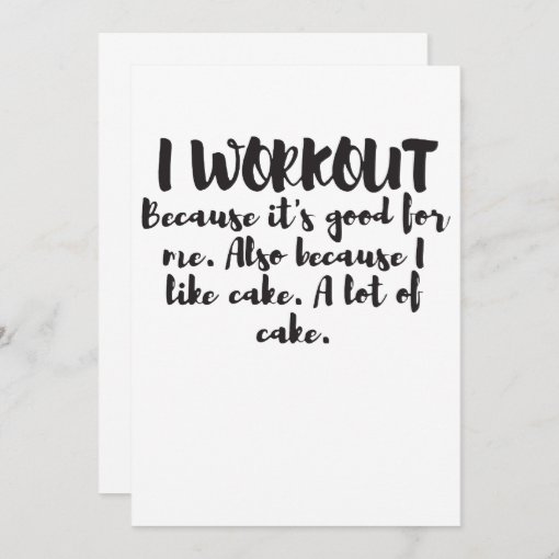 I Workout Because Cake Funny Gym Womens Mens Train | Zazzle