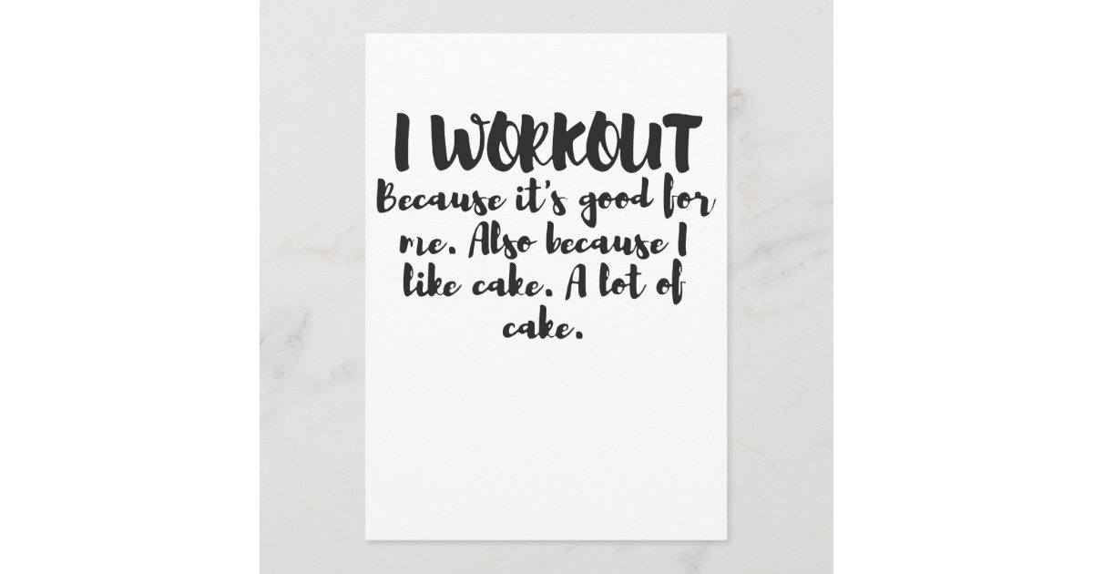 I Workout Because Cake Funny Gym Womens Mens Train | Zazzle.com
