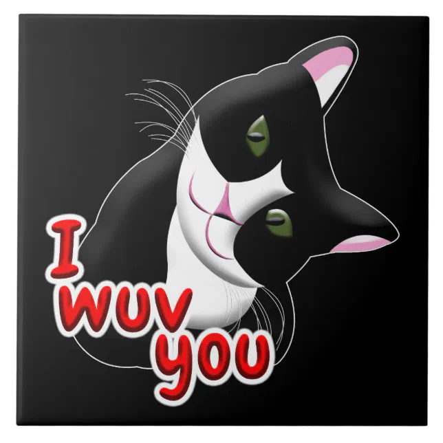 I wuv you Cat Tile | Zazzle