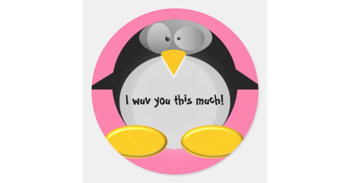 I wuv you this much! classic round sticker | Zazzle