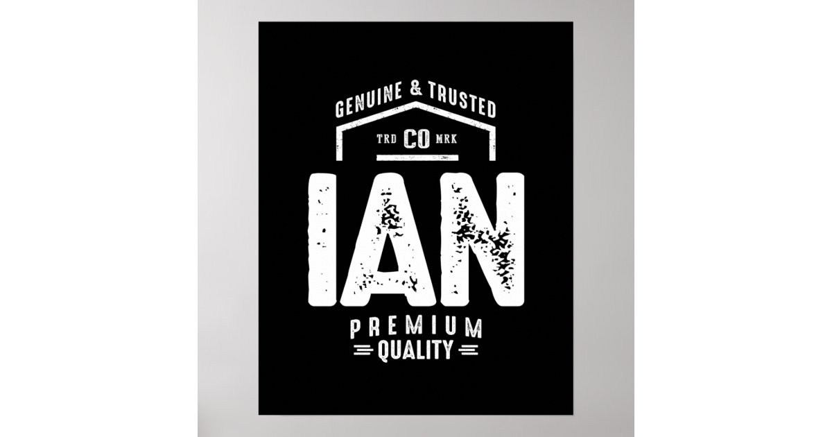 Ian Personalized Name Birthday Gift Poster | Zazzle