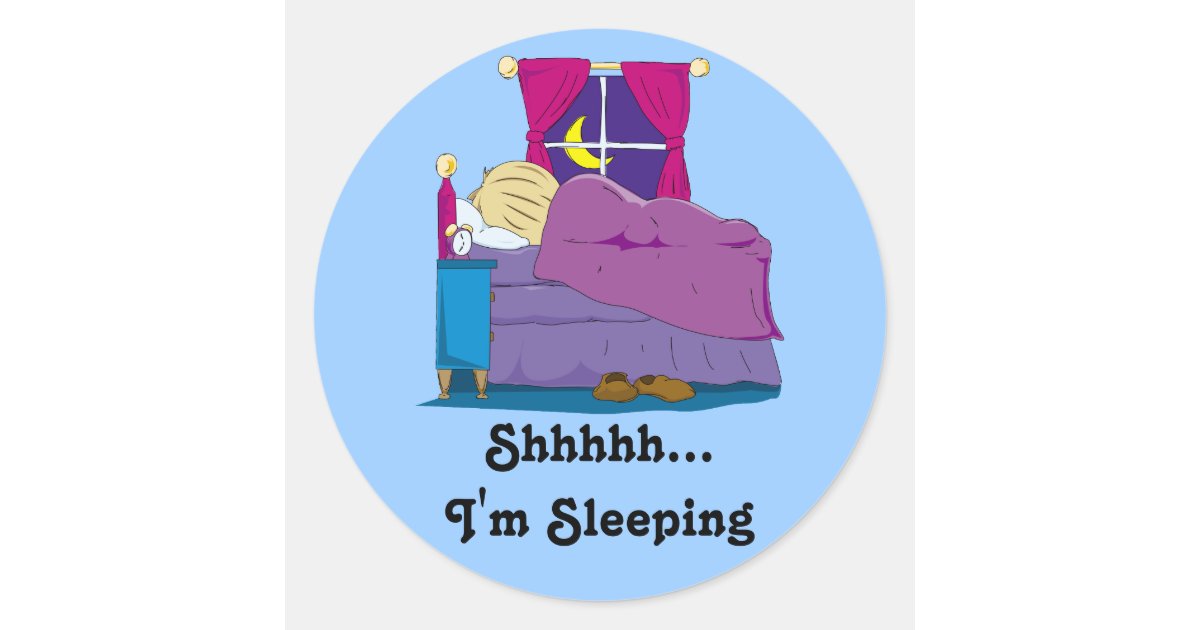Ian Wakes Up Cover Sticker, Shhhhh... I'm Sleeping Classic Round ...