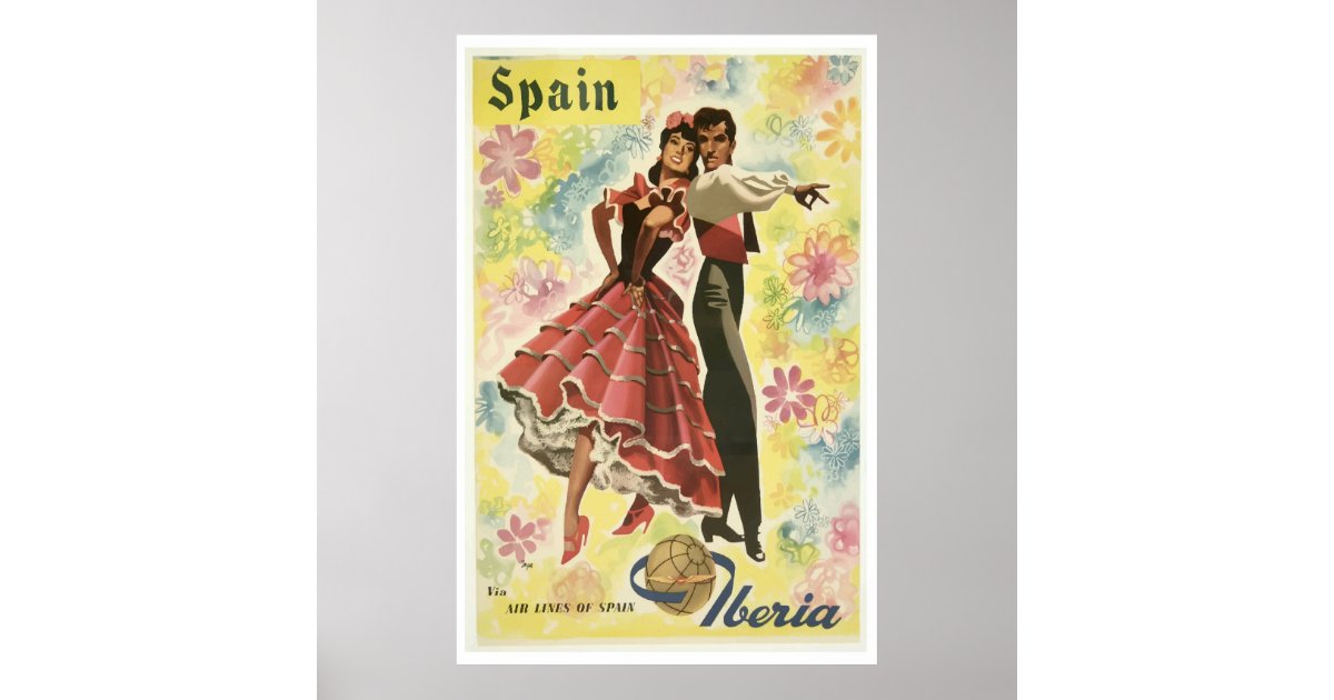 Iberia Airline of Spain Vintage Travel Posters | Zazzle