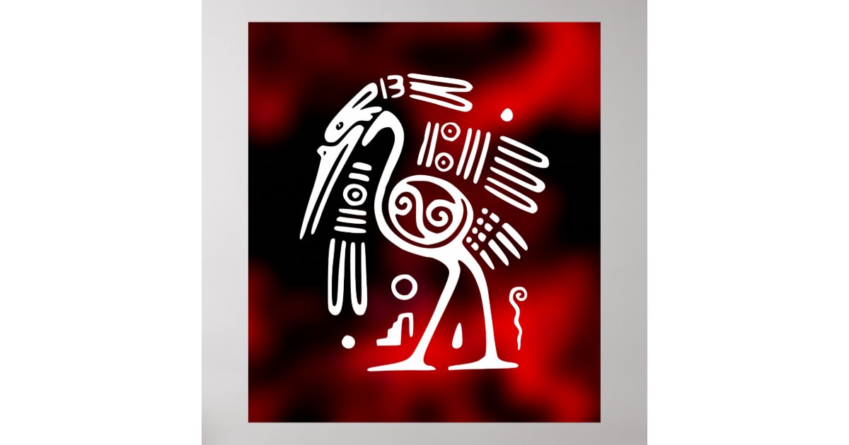 IBIS BIRD SYMBOL of the AZTECS Poster | Zazzle