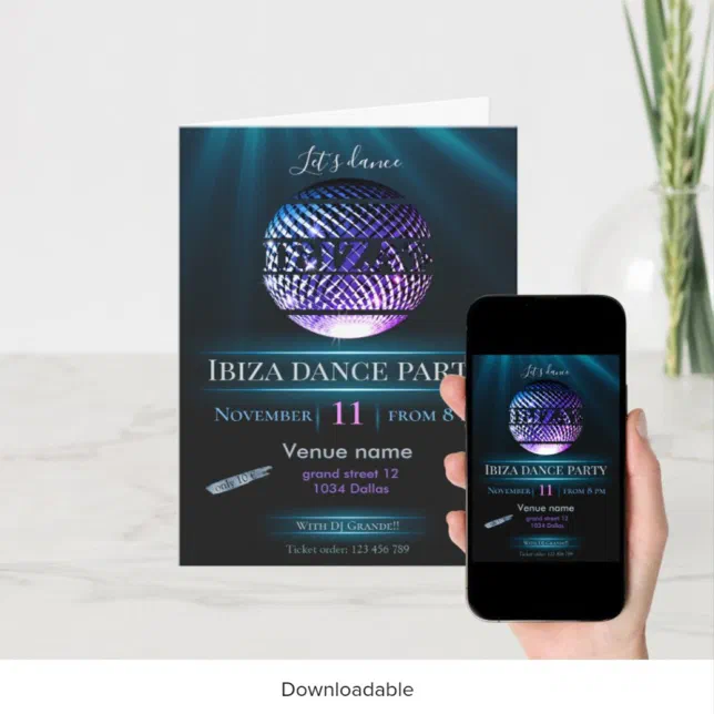 Ibiza party invitation digital customizable | Zazzle