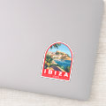 Ibiza Spain Illustration Travel Art Vintage Sticker | Zazzle