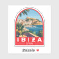 Ibiza Spain Illustration Travel Art Vintage Sticker | Zazzle