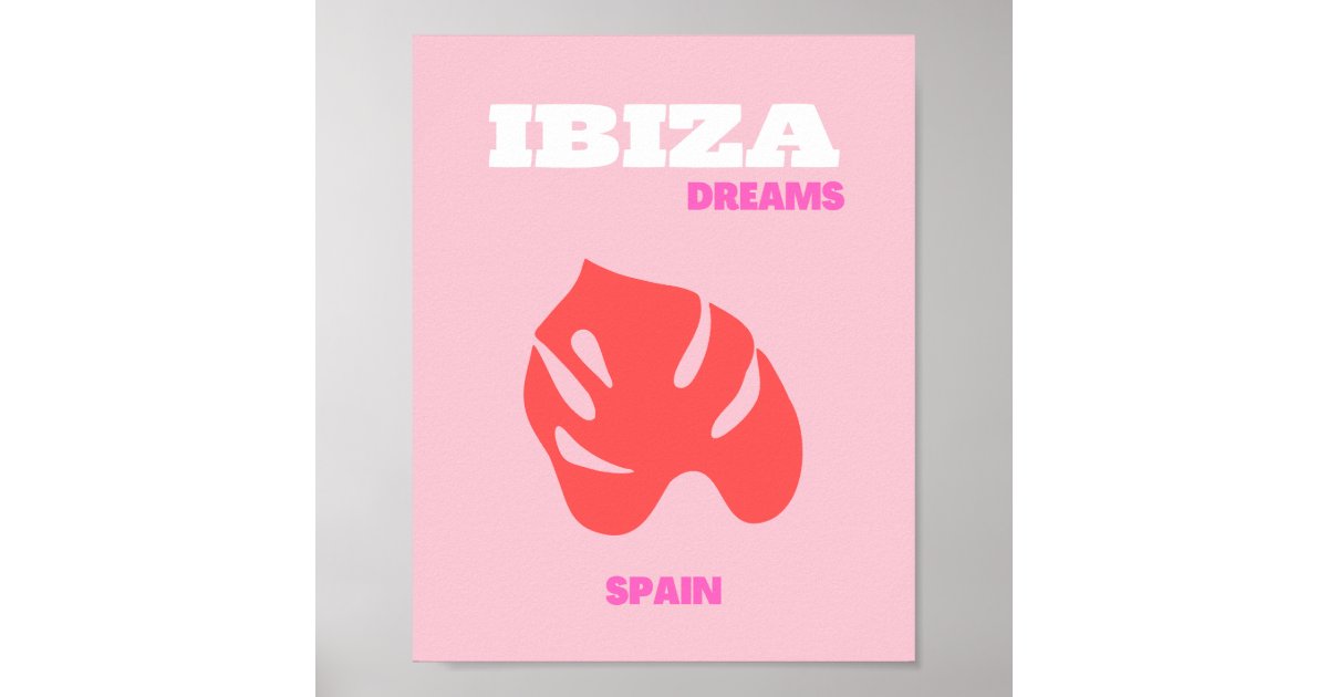 Ibiza, Spain, Preppy, Preppy Room, Pink Poster | Zazzle