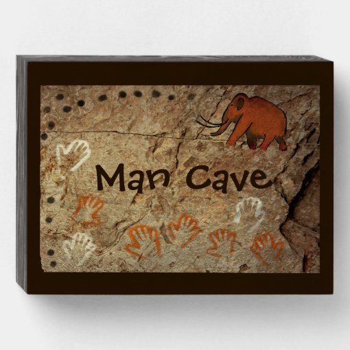 Ice Age Cave Art - Man Cave Wooden Box Sign | Zazzle