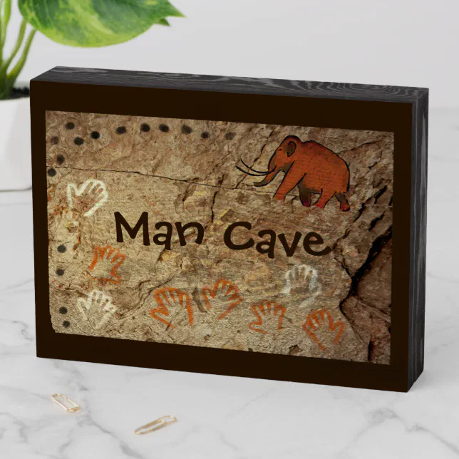 Ice Age Cave Art - Man Cave Wooden Box Sign | Zazzle