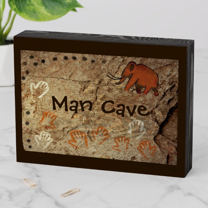 Ice Age Cave Art - Man Cave Wooden Box Sign | Zazzle.com