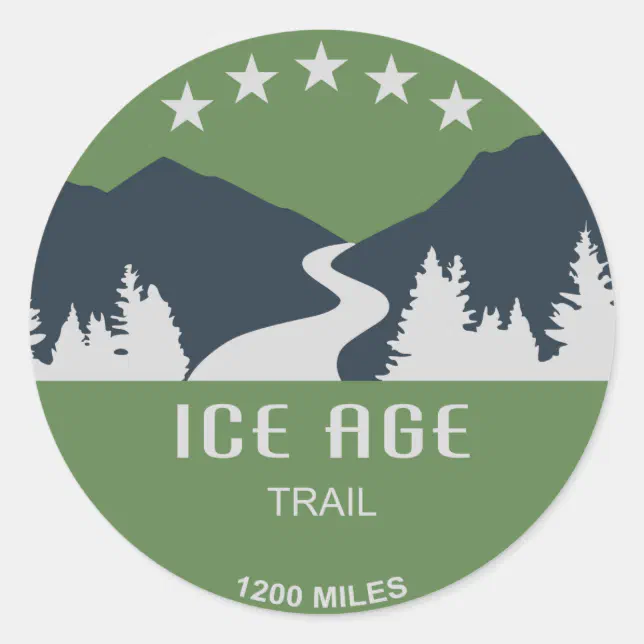 Ice Age Trail Classic Round Sticker | Zazzle