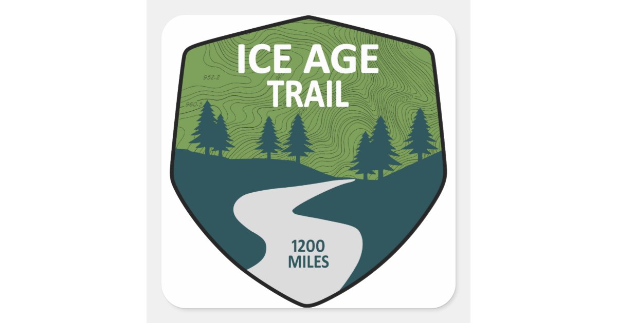 Ice Age Trail Square Sticker | Zazzle