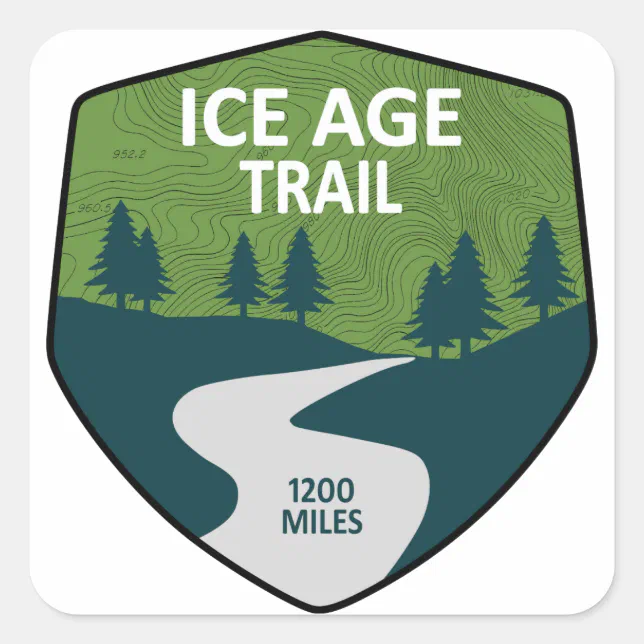 Ice Age Trail Square Sticker | Zazzle
