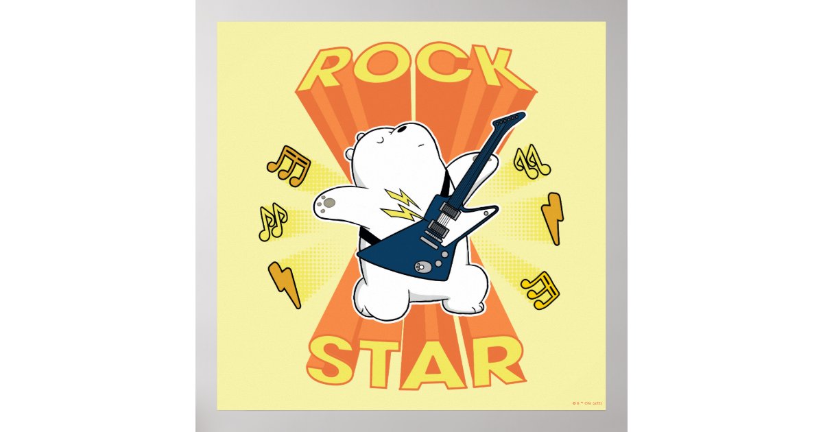 Ice Bear - Rock Star Poster | Zazzle