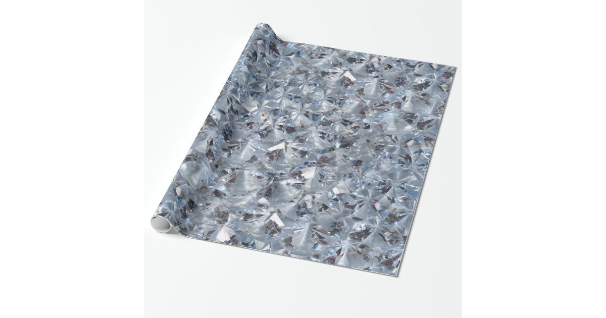 Ice Blue Diamond Crystals Style Wrapping Paper | Zazzle